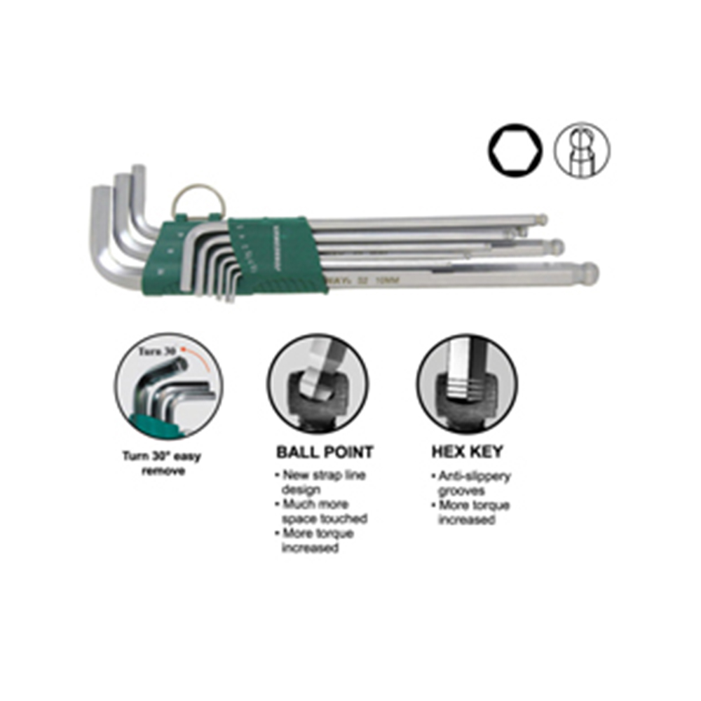 9PC ANTI SLIP BALL JOINT HEX KEY SET(MM) – GNG Sales